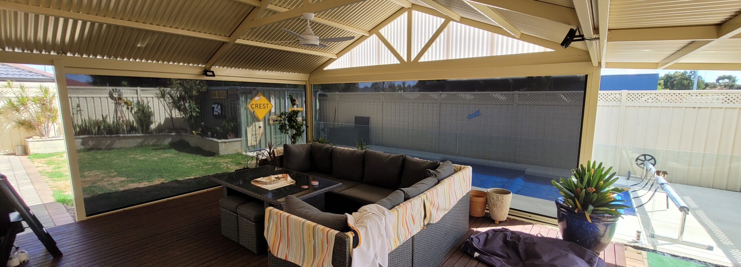 Hygh Wycombe | Pool Side Ziptrak® Outdoor Blind Installation | All ...
