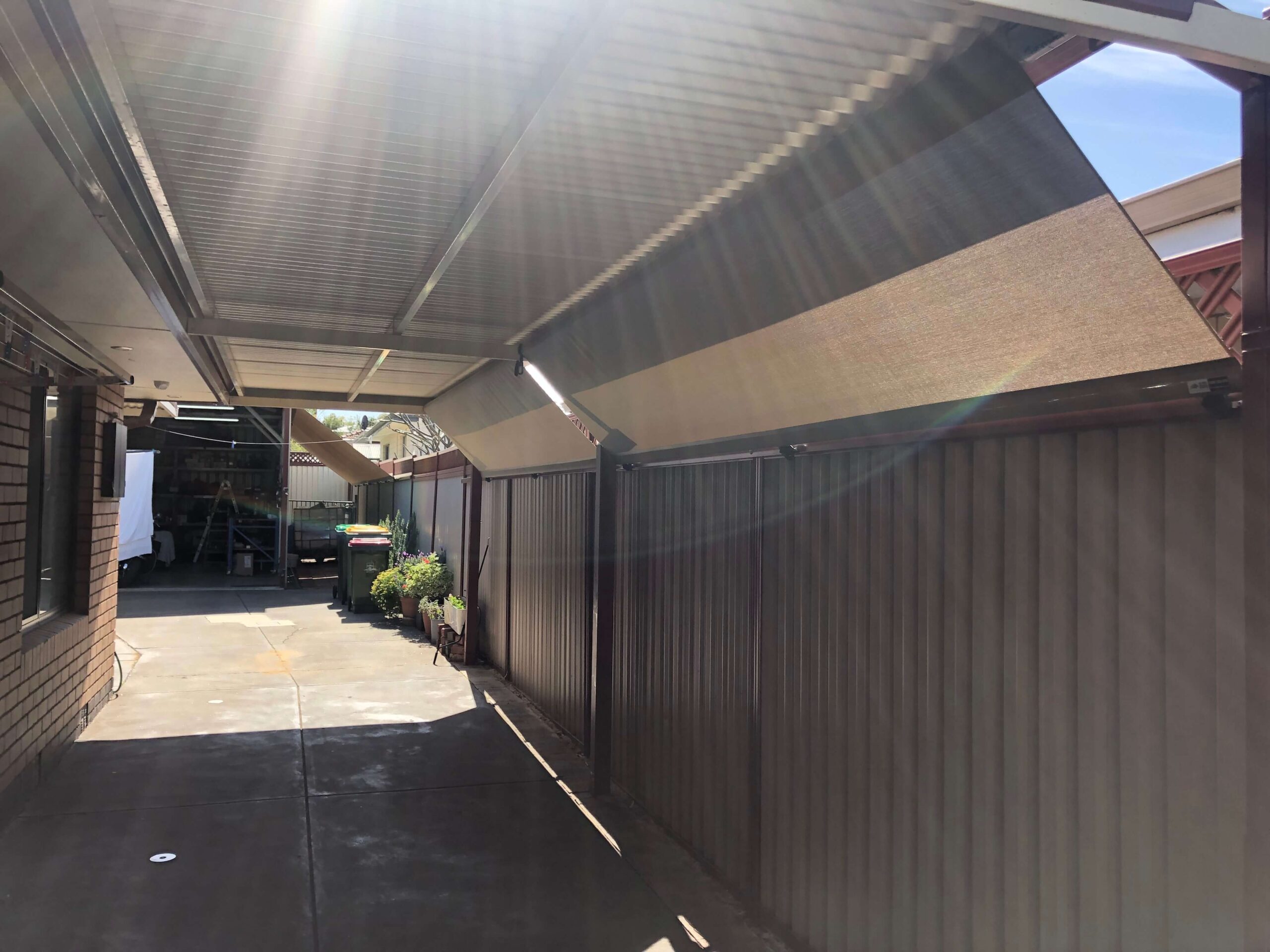 Spearwood | Sun Protection with Roof to Fence Blinds | All About Shade