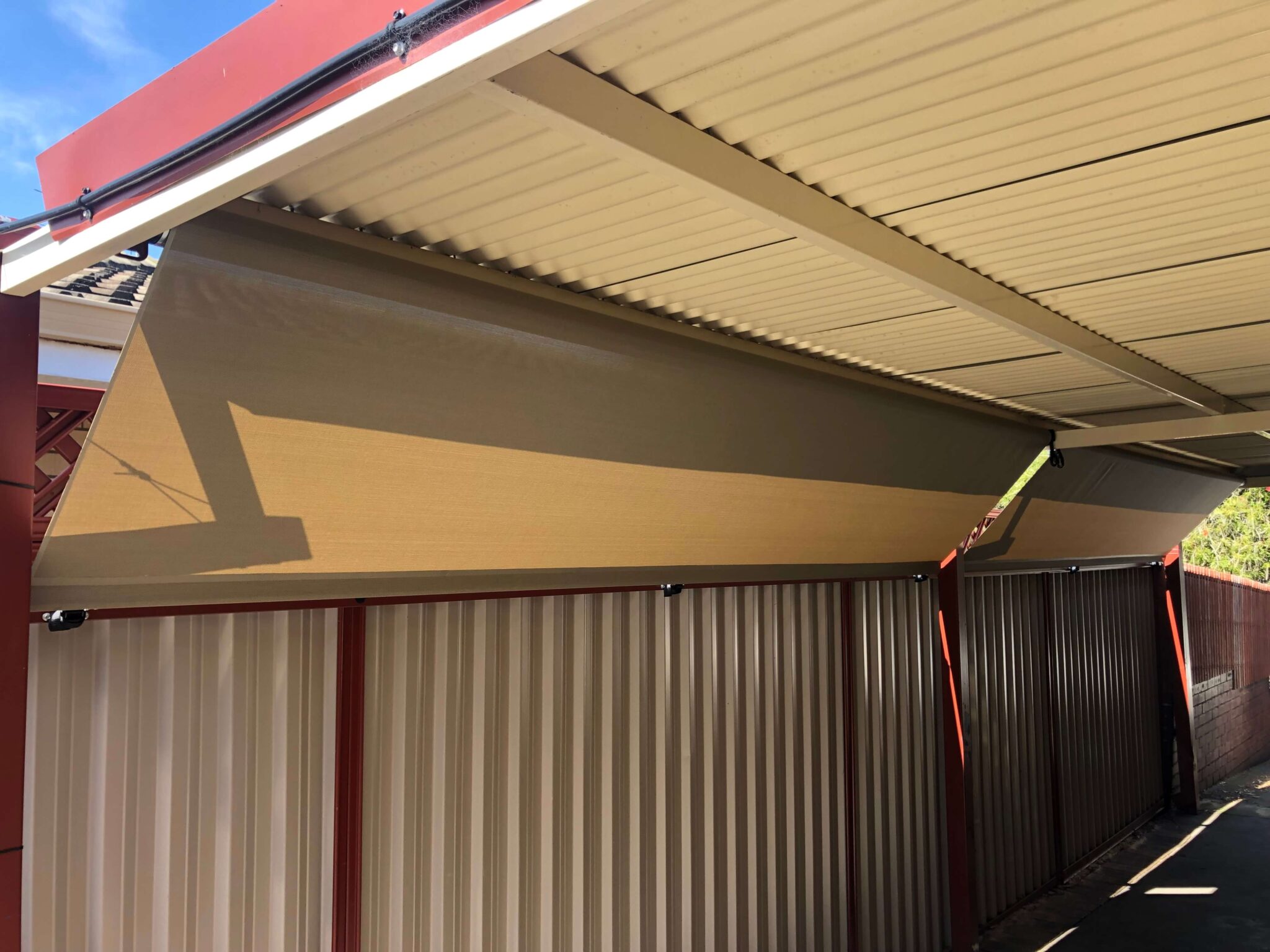 Spearwood | Sun Protection with Roof to Fence Blinds | All About Shade